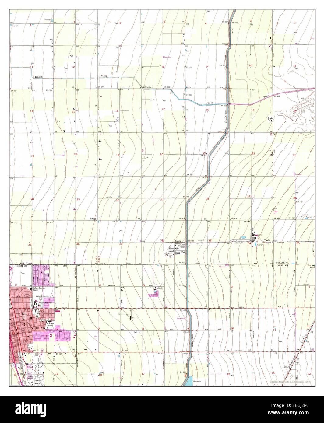 Delano East, California, map 1953, 1:24000, United States of America by ...