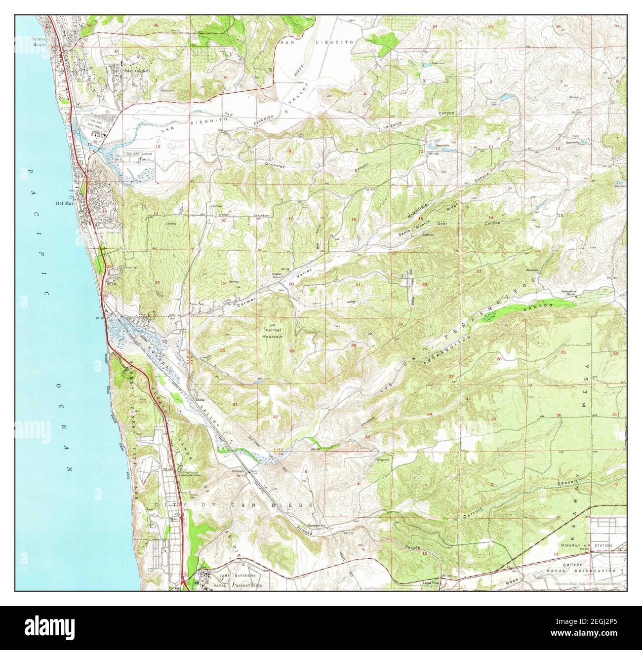 Del Mar, California, map 1953, 1:24000, United States of America by ...