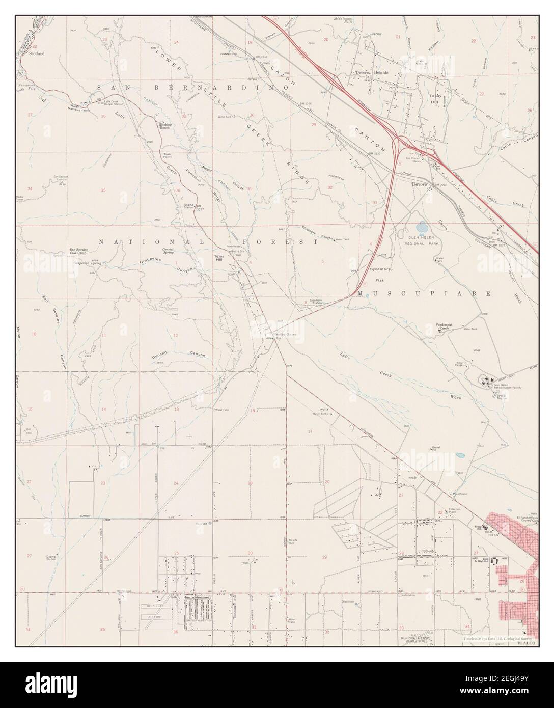 Devore, California, map 1966, 1:24000, United States of America by ...