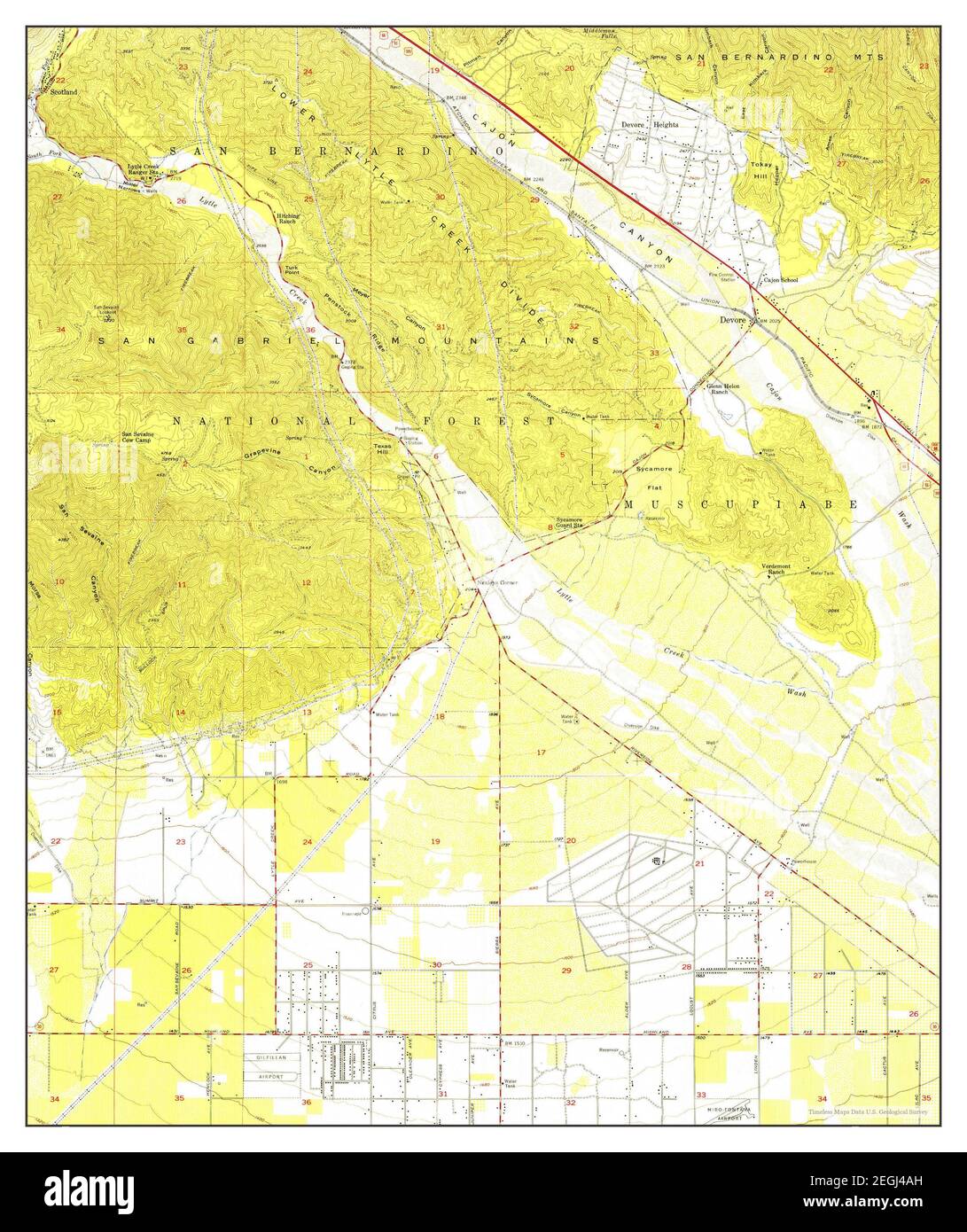 Devore, California, map 1954, 1:24000, United States of America by ...