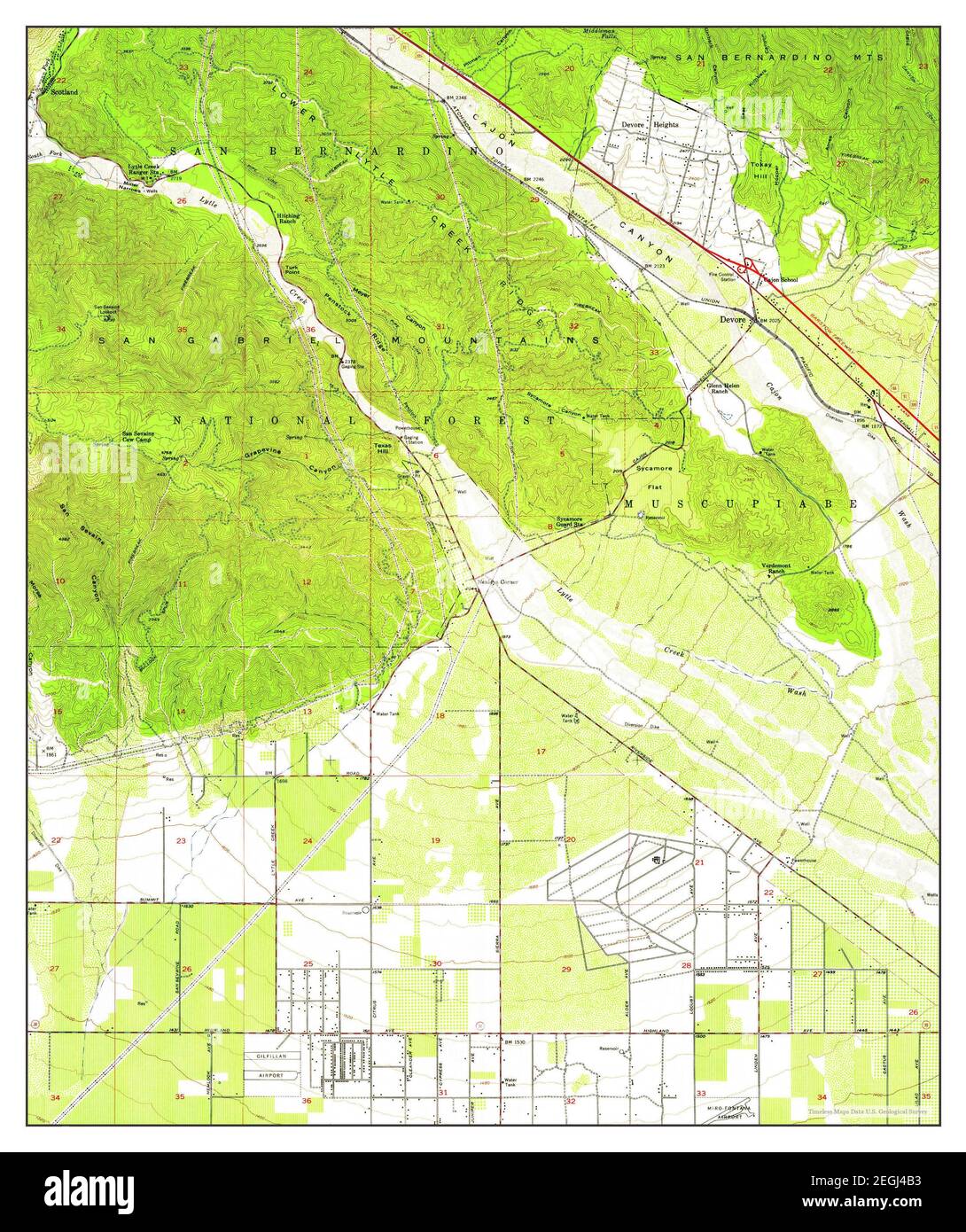 Devore, California, map 1954, 1:24000, United States of America by ...