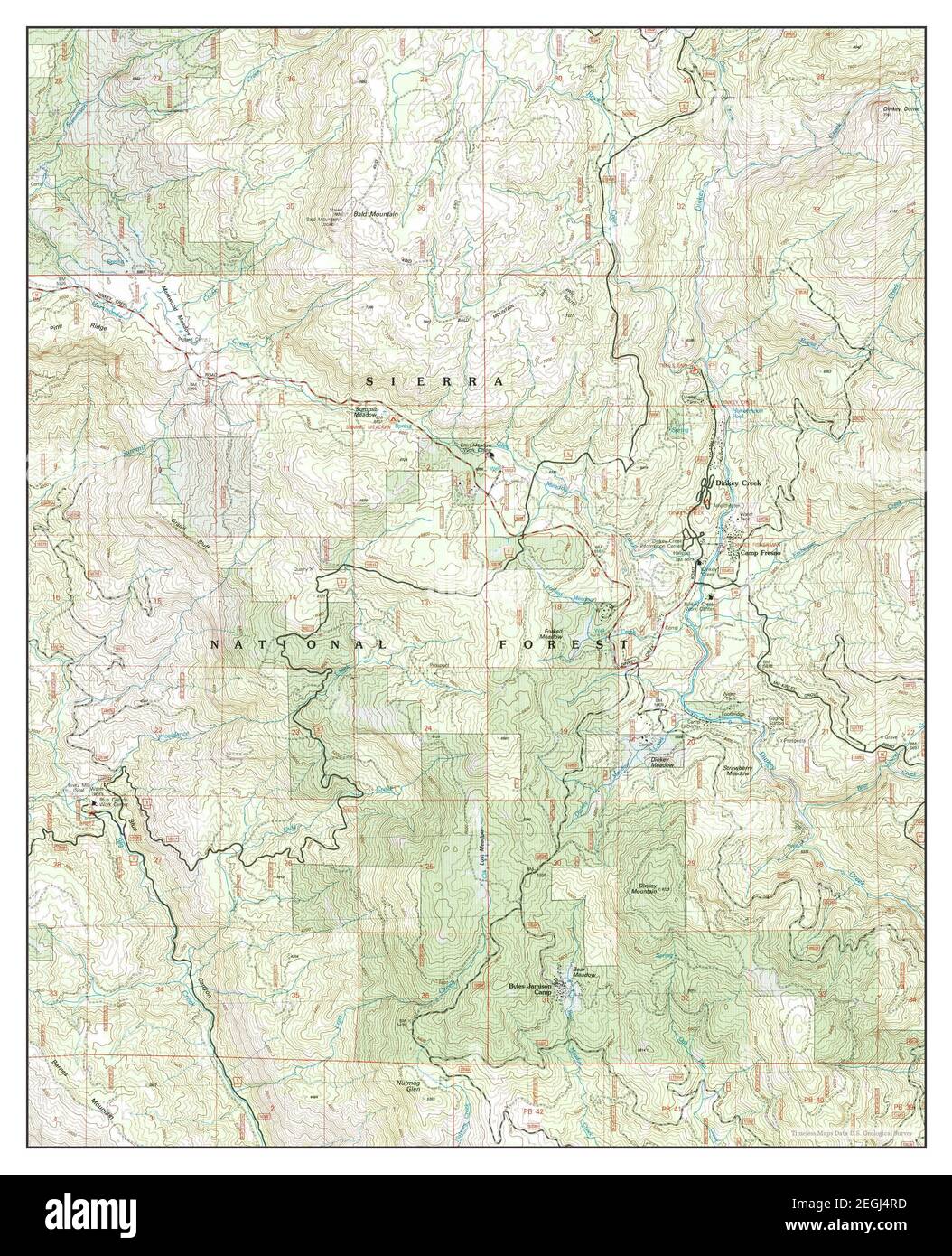 Dinkey Creek, California, map 2004, 1:24000, United States of America ...
