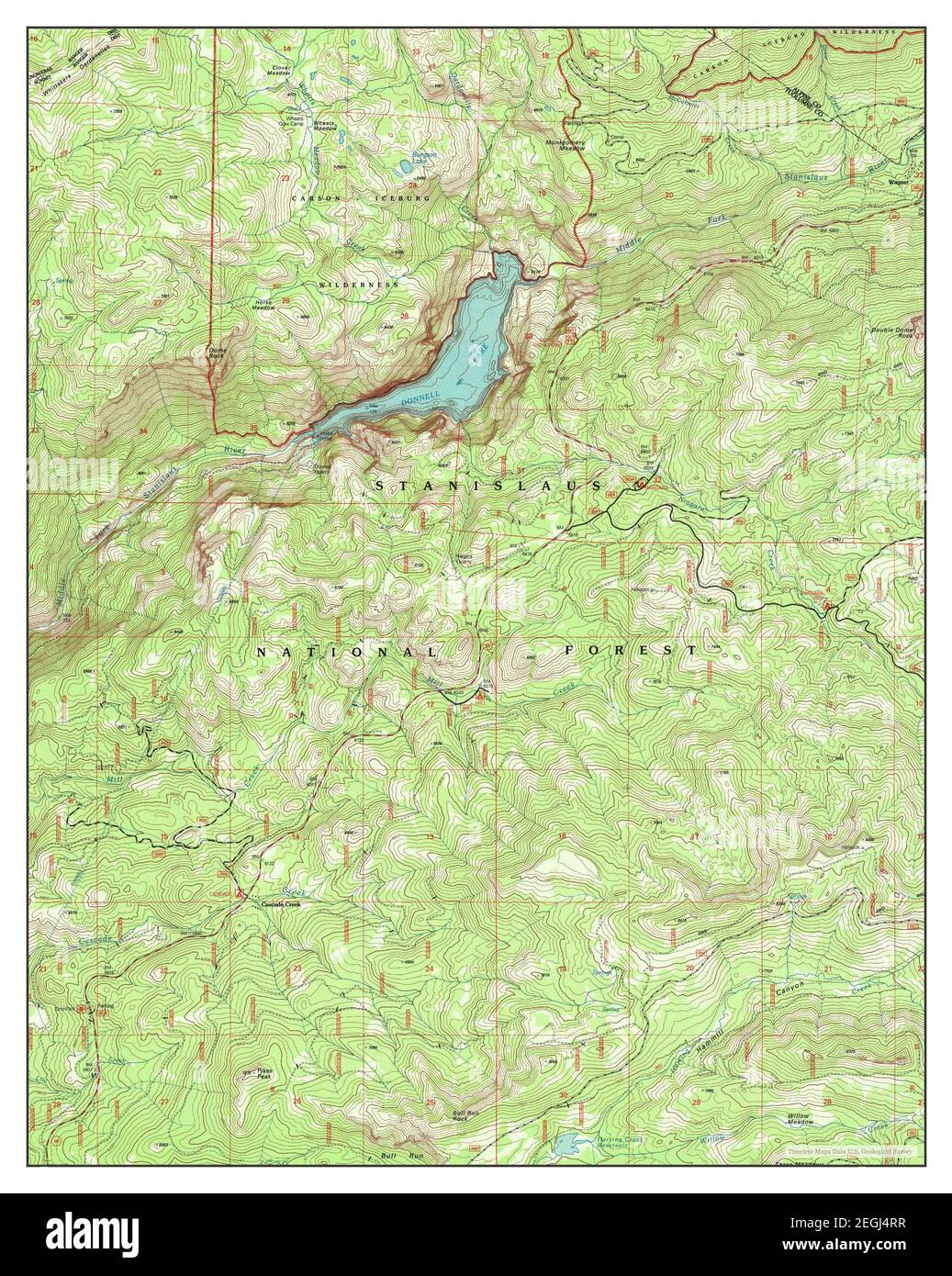 Donnell Lake, California, map 2001, 1:24000, United States of America ...