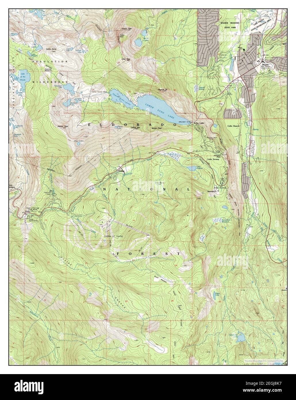 Echo Lake, California, map 1992, 1:24000, United States of America by ...