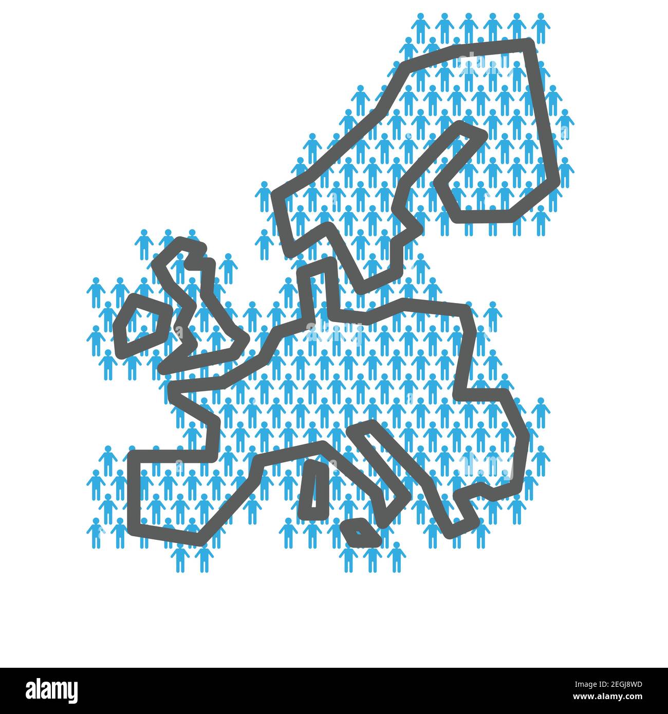 Map of europe and human figures Cut Out Stock Images & Pictures - Alamy