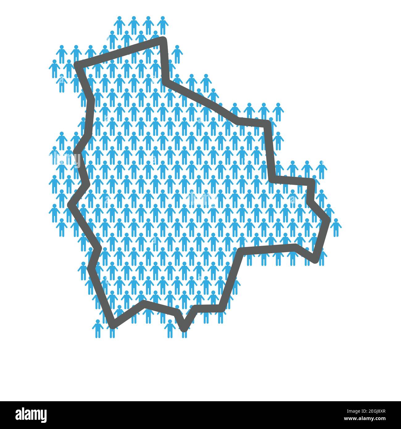 Bolivia population map. Country outline made from people figures Stock ...