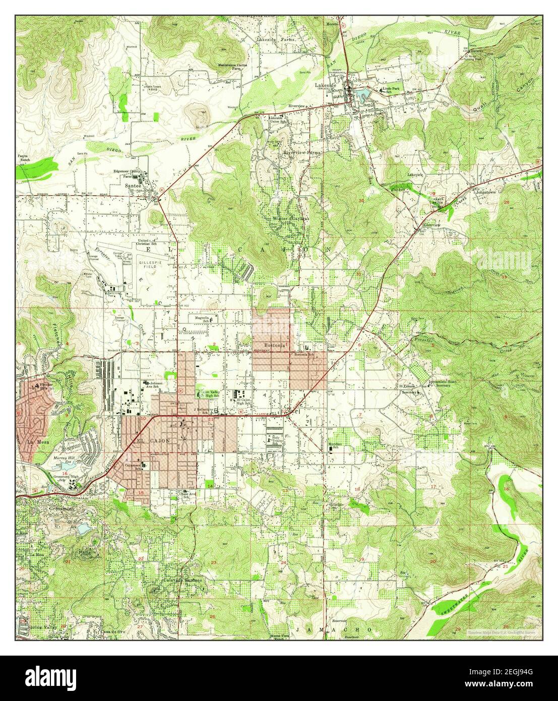 El Cajon, California, map 1955, 1:24000, United States of America by ...