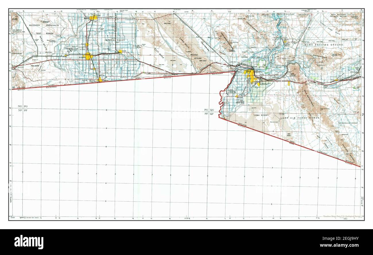 El Centro, California, map 1958, 1:250000, United States of America by ...