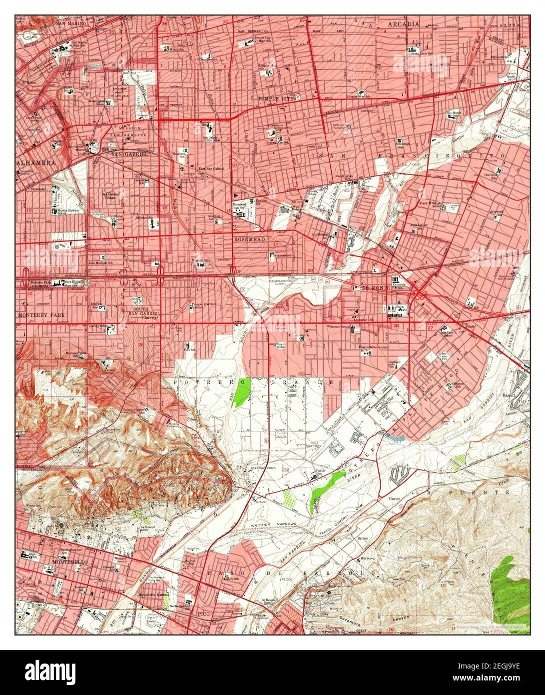 El Monte, California, map 1953, 1:24000, United States of America by ...