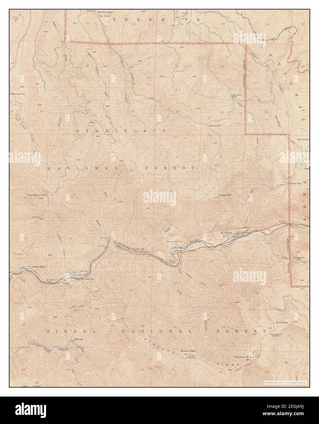 El Portal, California, map 1949, 1:24000, United States of America by ...