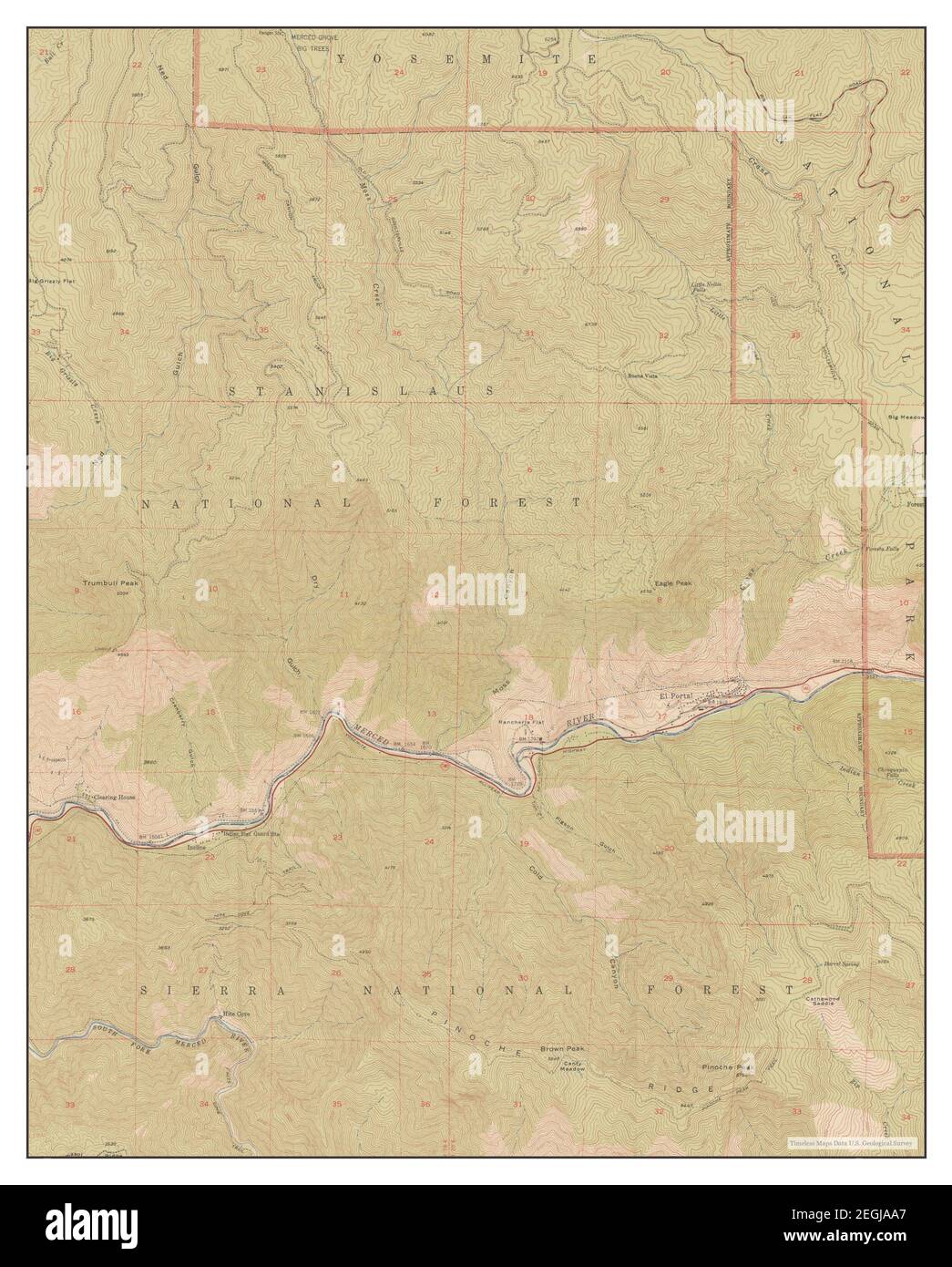 El Portal, California, map 1947, 1:24000, United States of America by ...