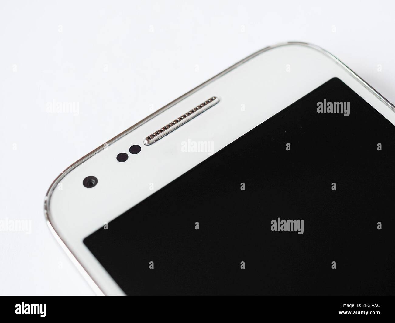 white mobile phone aka as a smartphone Stock Photo - Alamy