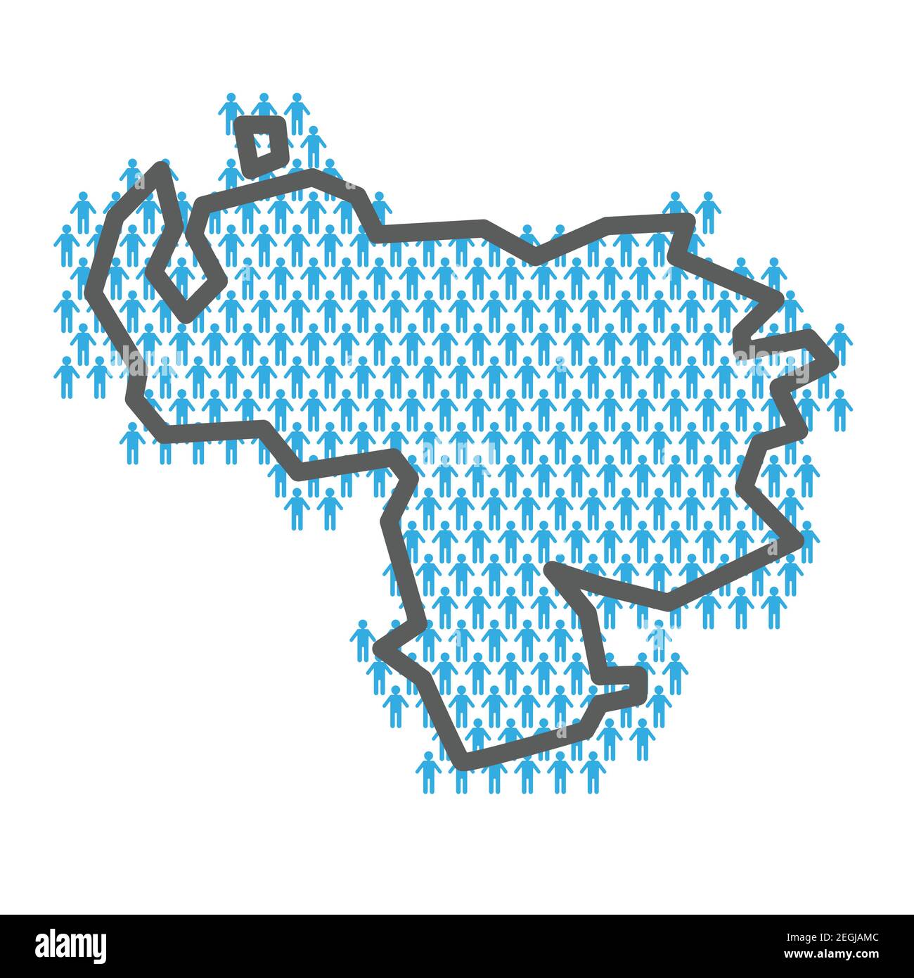 Venezuela population map. Country outline made from people figures ...
