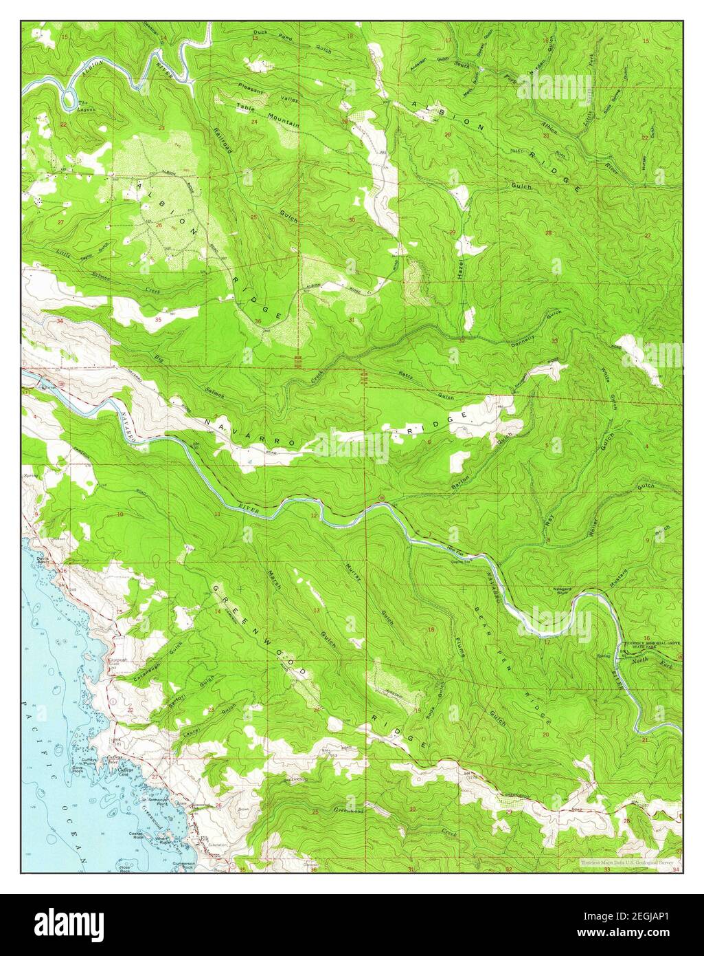 Elk, California, map 1960, 1:24000, United States of America by ...