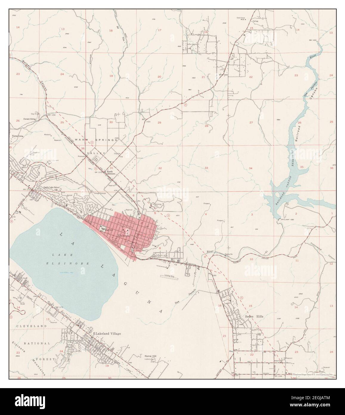 Elsinore, California, map 1953, 1:24000, United States of America by ...