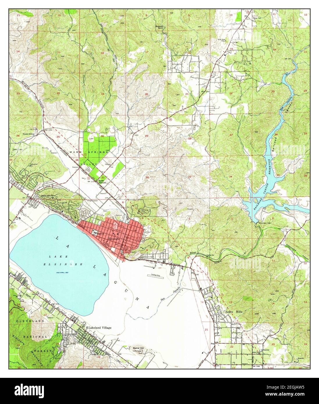 Elsinore, California, map 1953, 1:24000, United States of America by ...
