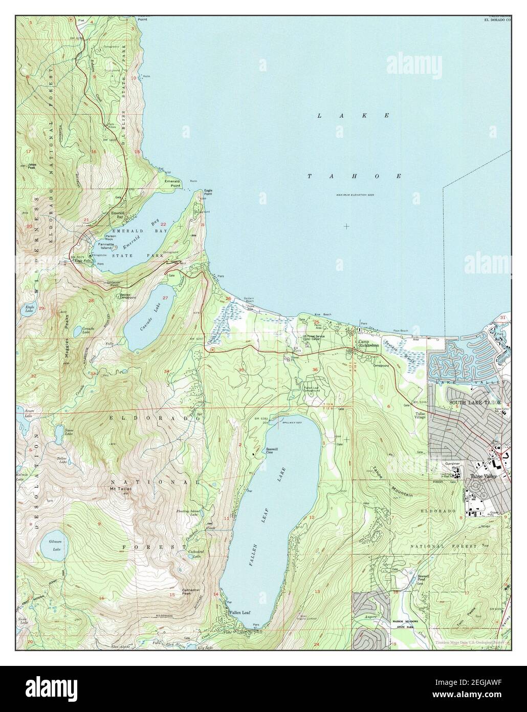 Emerald Bay, California, map 1992, 1:24000, United States of America by ...