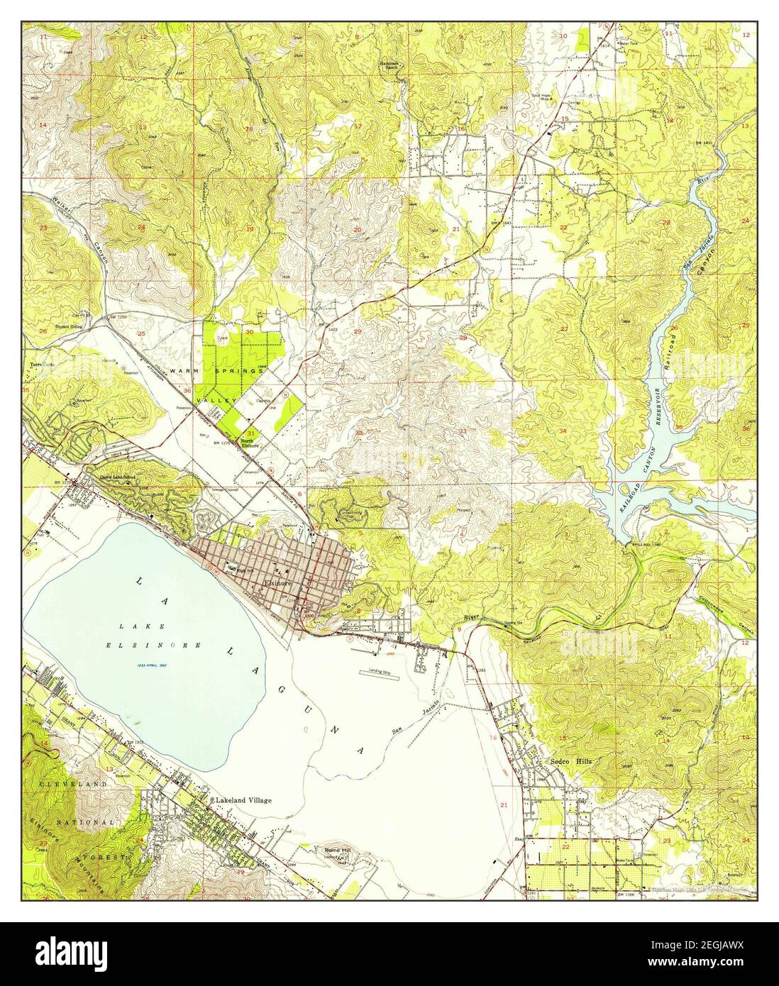 Elsinore, California, map 1953, 1:24000, United States of America by ...