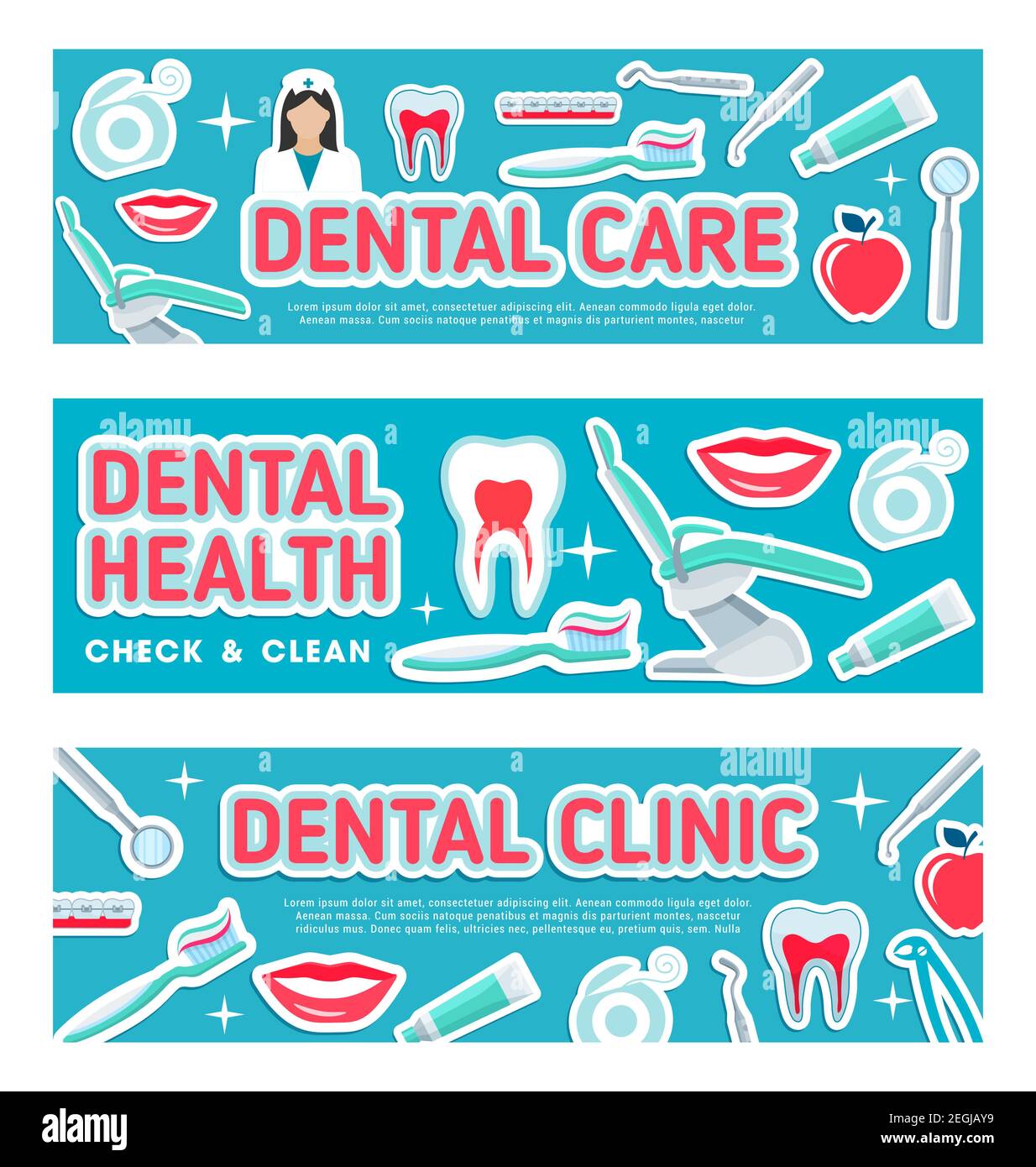 Teeth care concept vector banners. Vector infographic for dental ...