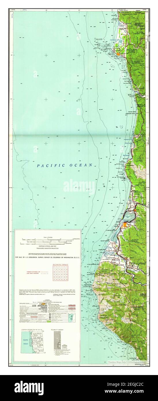 Eureka, California, map 1961, 1:250000, United States of America by ...