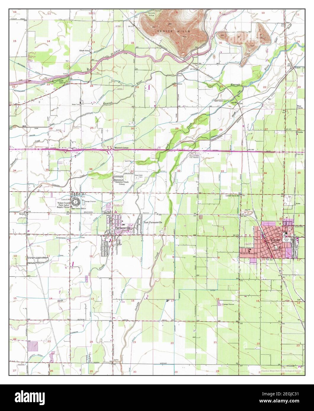 Exeter, California, map 1950, 1:24000, United States of America by ...