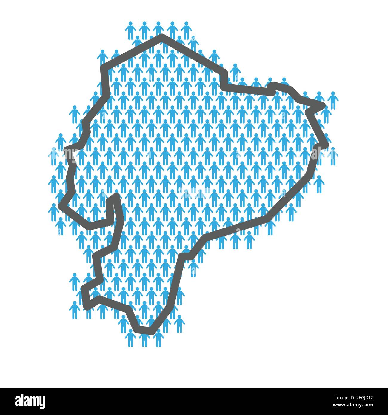 Ecuador population map. Country outline made from people figures Stock ...