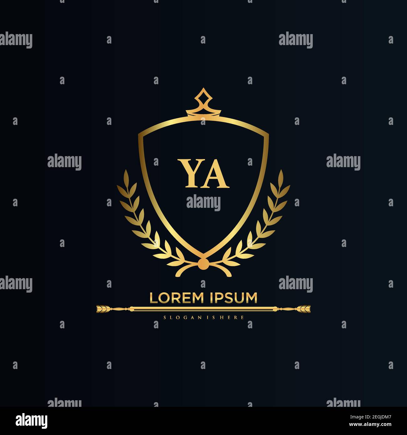 YA Letter Initial with Royal Template.elegant with crown logo vector ...