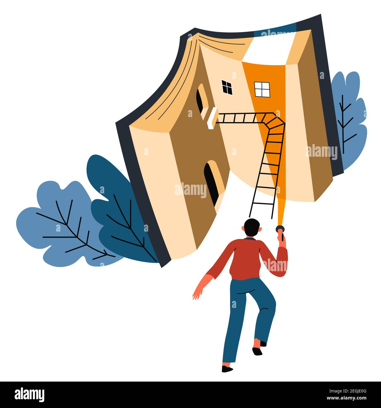 Exploring unknown worlds while reading book vector Stock Vector Image ...