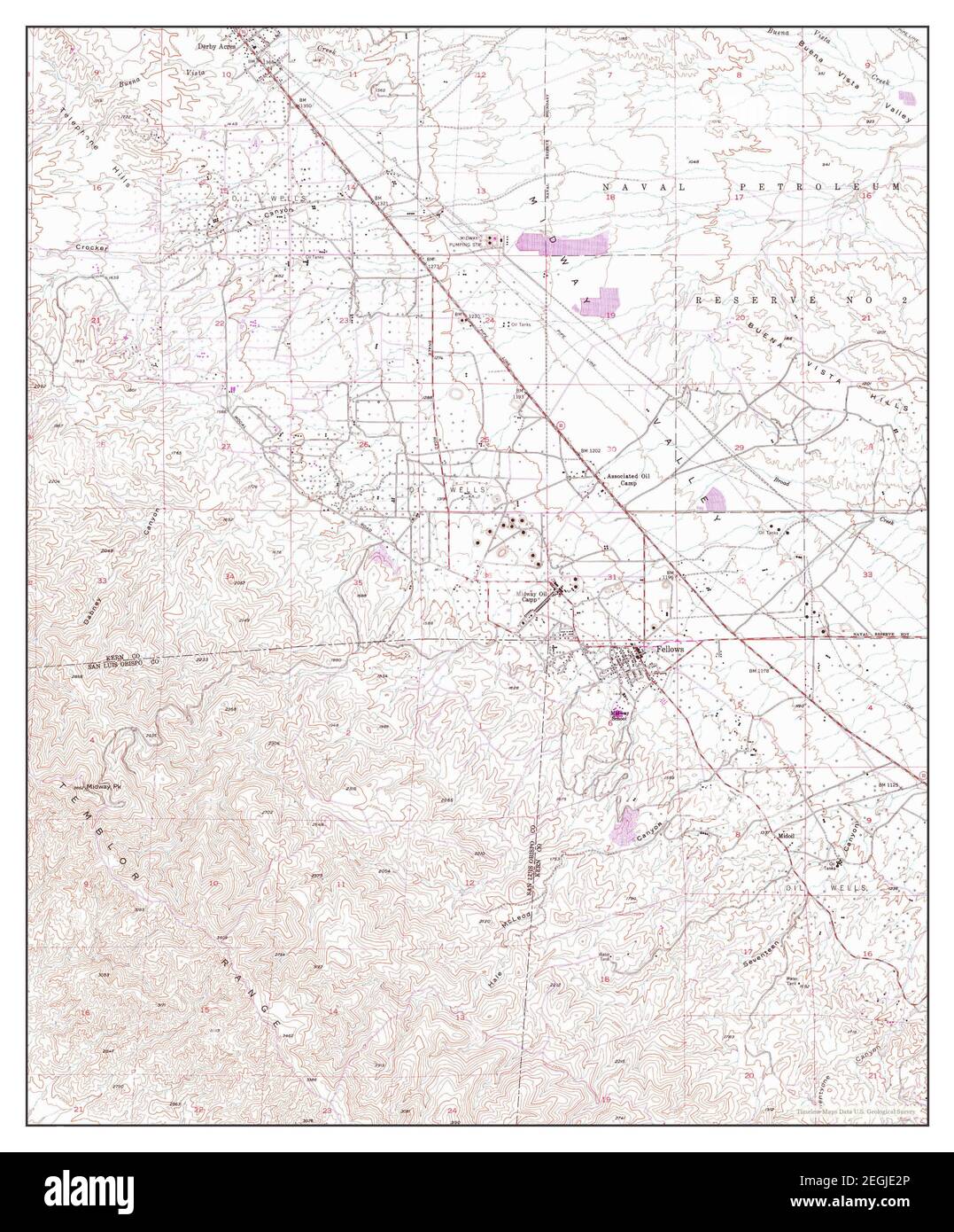 Fellows, California, map 1950, 1:24000, United States of America by ...