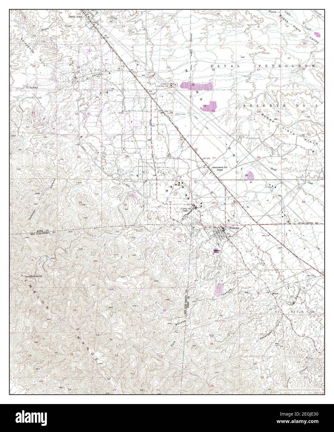 Fellows, California, map 1950, 1:24000, United States of America by ...