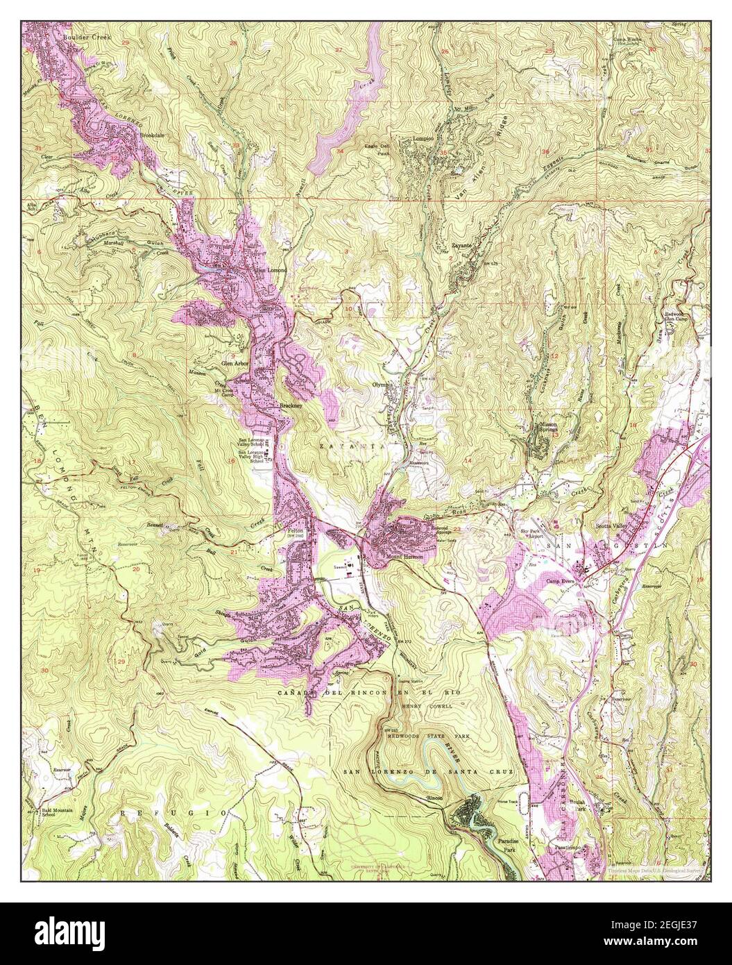 Felton, California, map 1955, 1:24000, United States of America by ...
