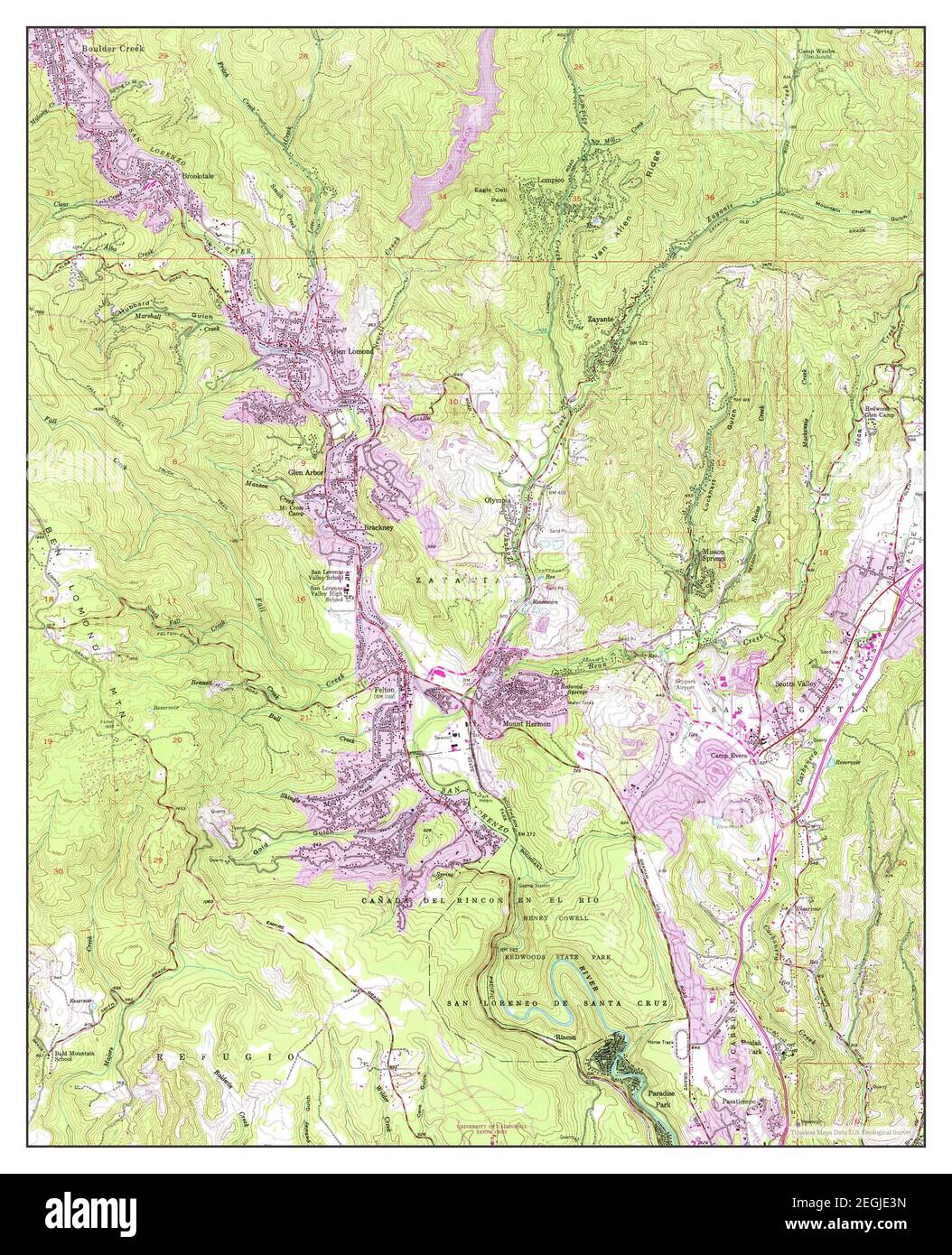 Felton, California, map 1955, 1:24000, United States of America by ...