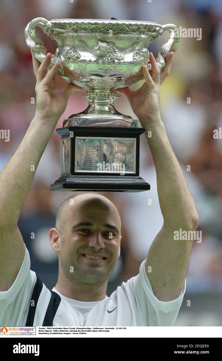 Andre agassi celebrates winning the australian open High Resolution ...