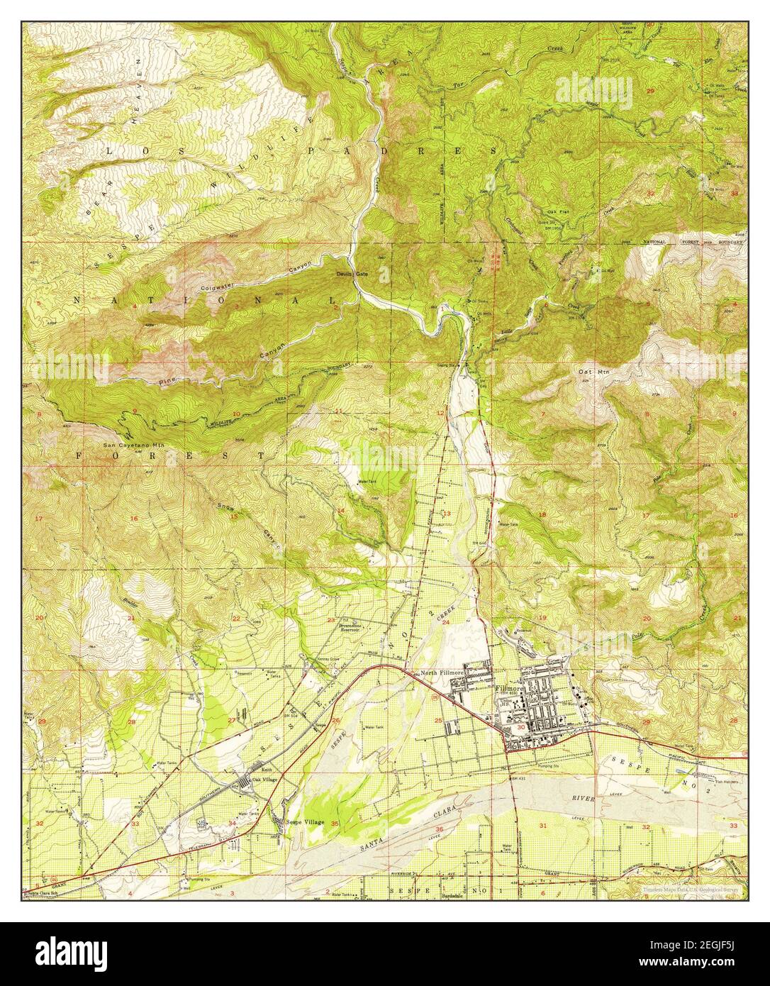 Fillmore, California, map 1951, 1:24000, United States of America by ...