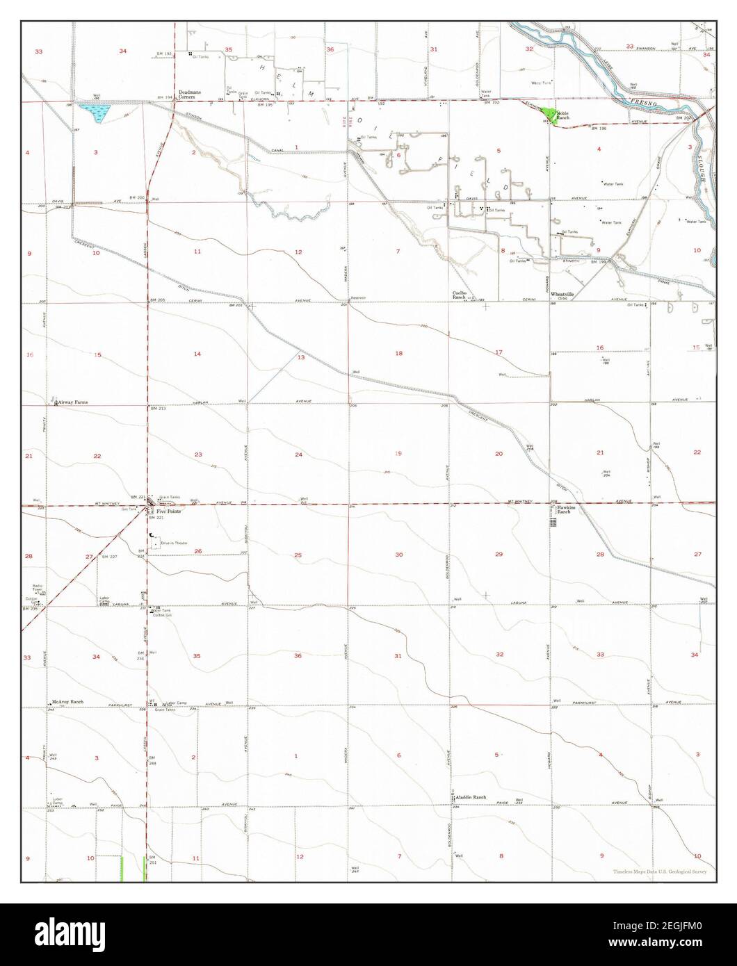 Five Points, California, map 1956, 1:24000, United States of America by ...