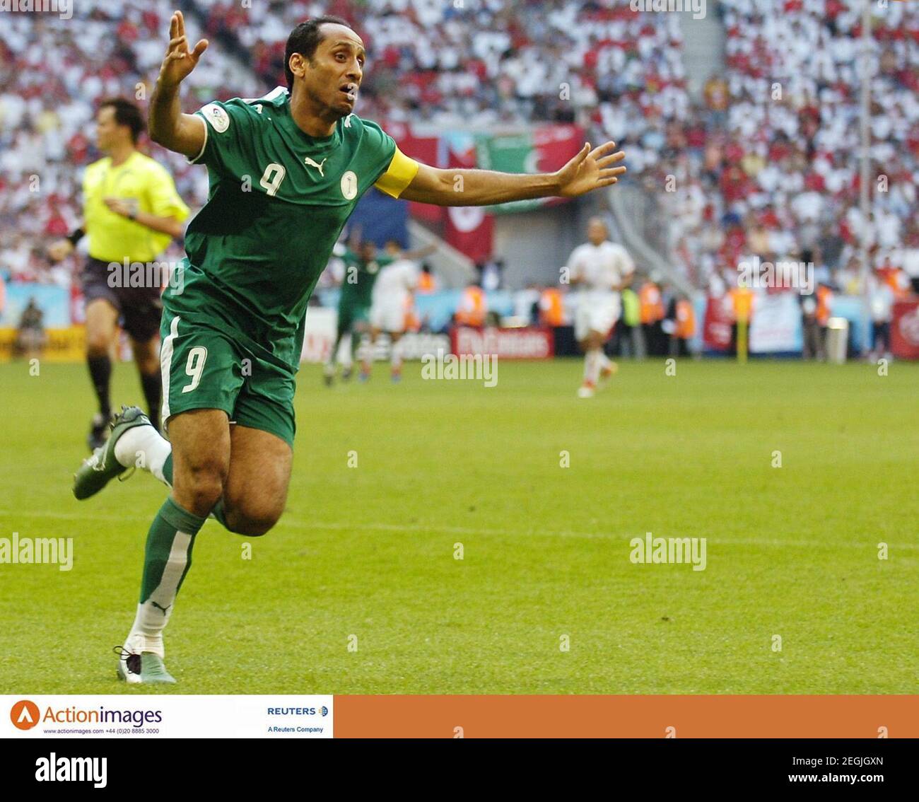 Sami al jaber of saudi arabia celebrates his goal hi-res stock ...