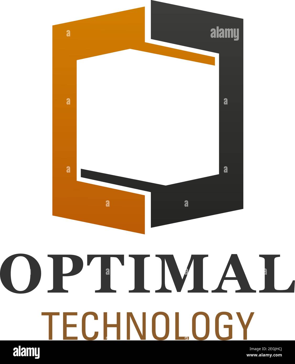 Vector logo optimal technology. Tech creative sign in orange and dark ...