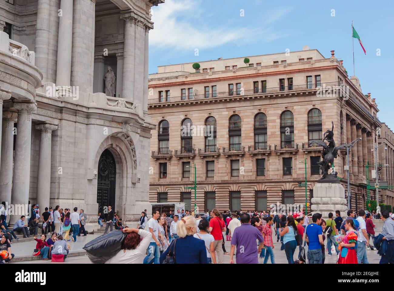 Mexico, Mexico City, August 26, 2012, The streets with its people in a ...