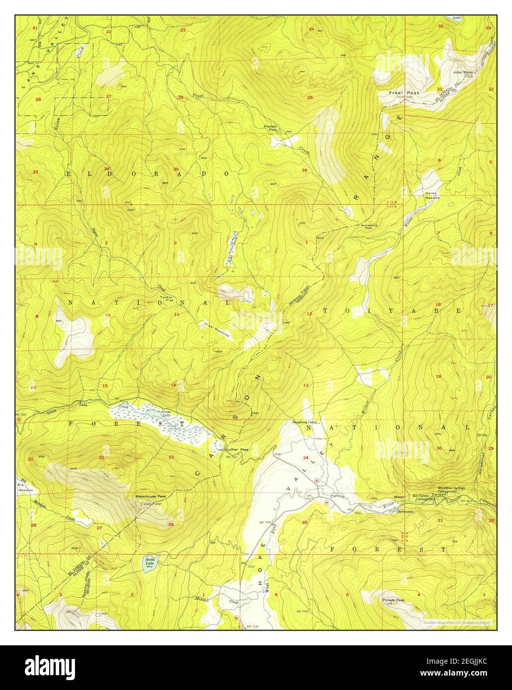 Freel Peak, California, map 1955, 1:24000, United States of America by ...