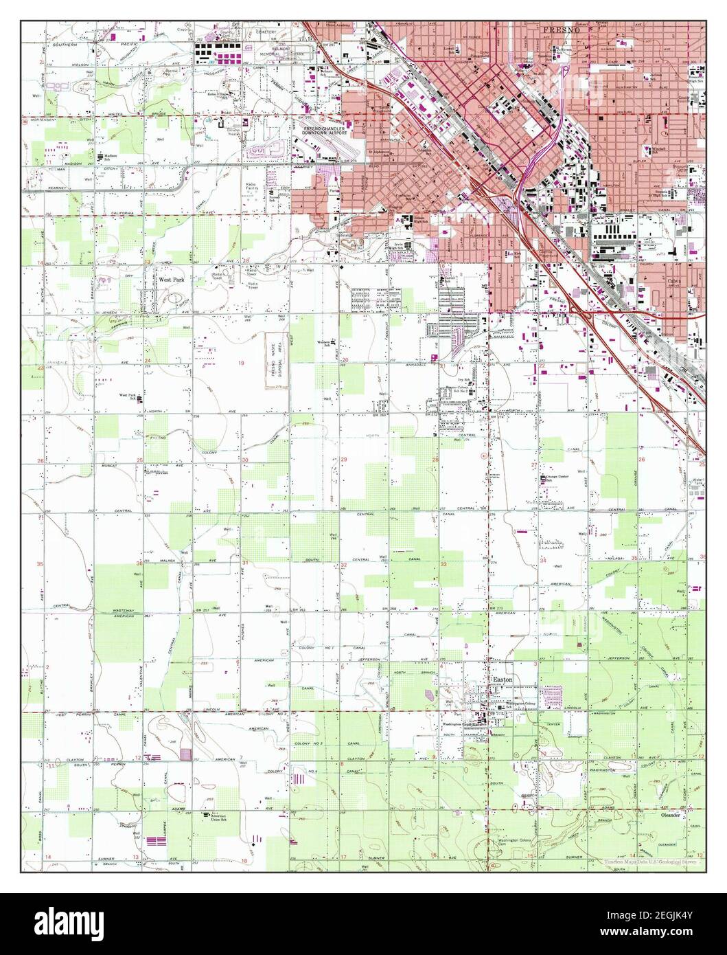 Fresno South, California, map 1963, 1:24000, United States of America ...