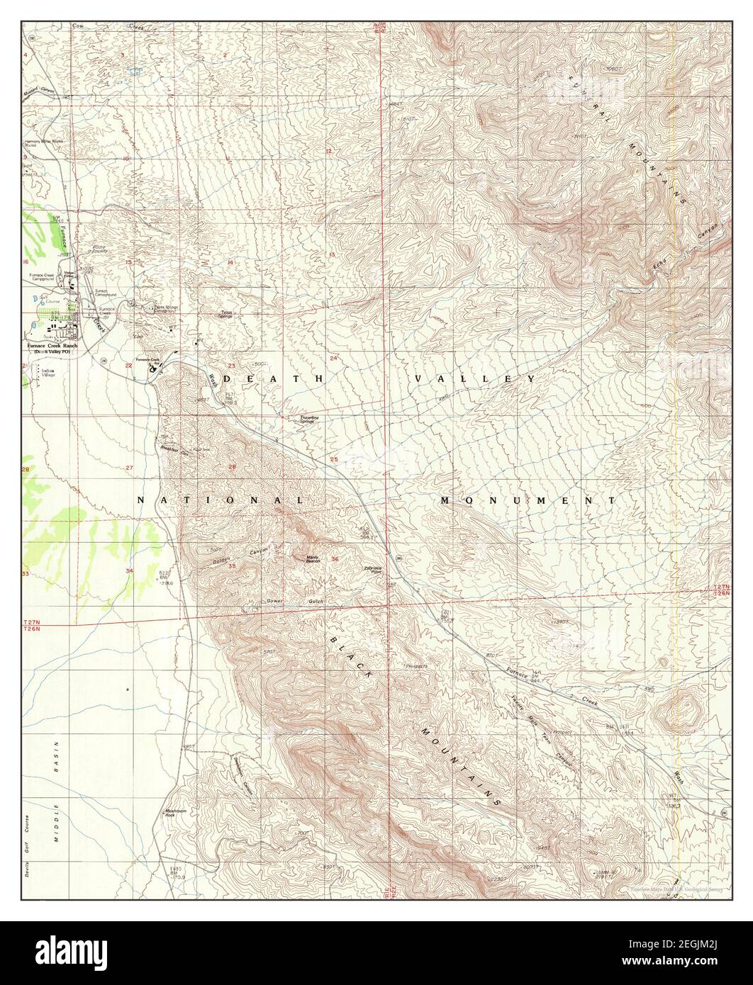 Furnace Creek, California, map 1988, 1:24000, United States of America ...