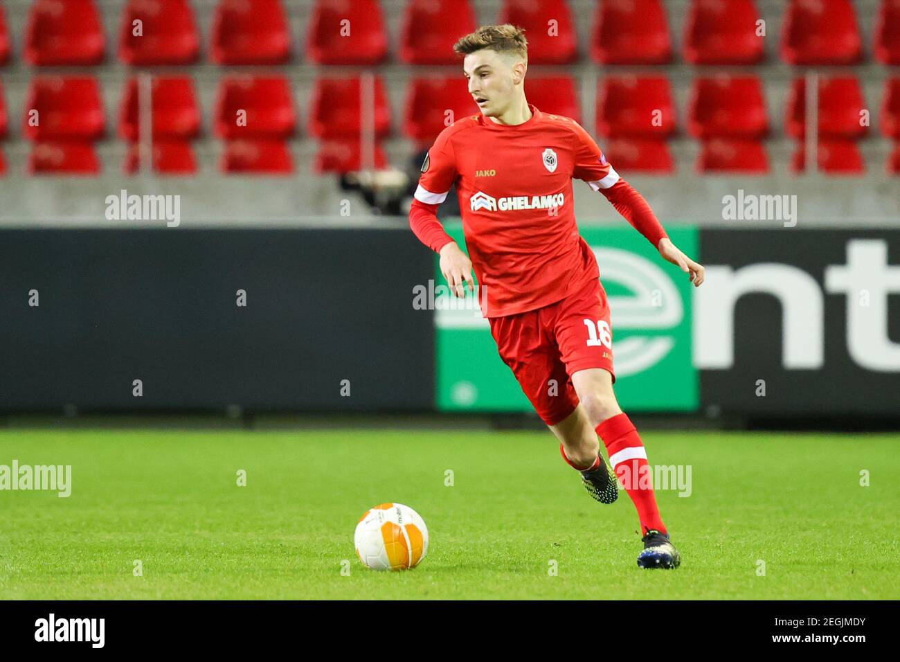 ANTWERPEN, BELGIUM - FEBRUARY 18: Pieter Gerkens of Royal Antwerp ...