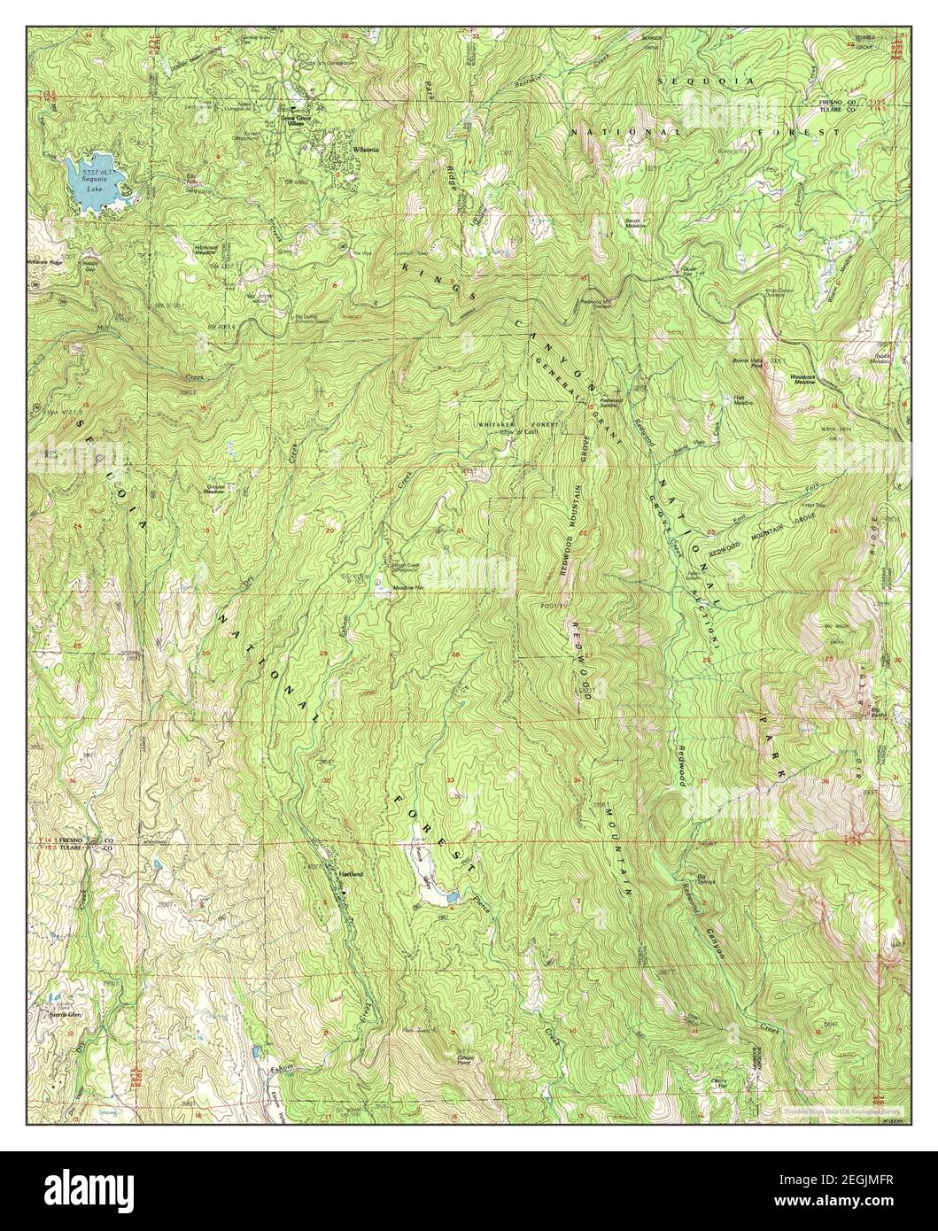 General Grant Grove, California, map 1993, 1:24000, United States of ...