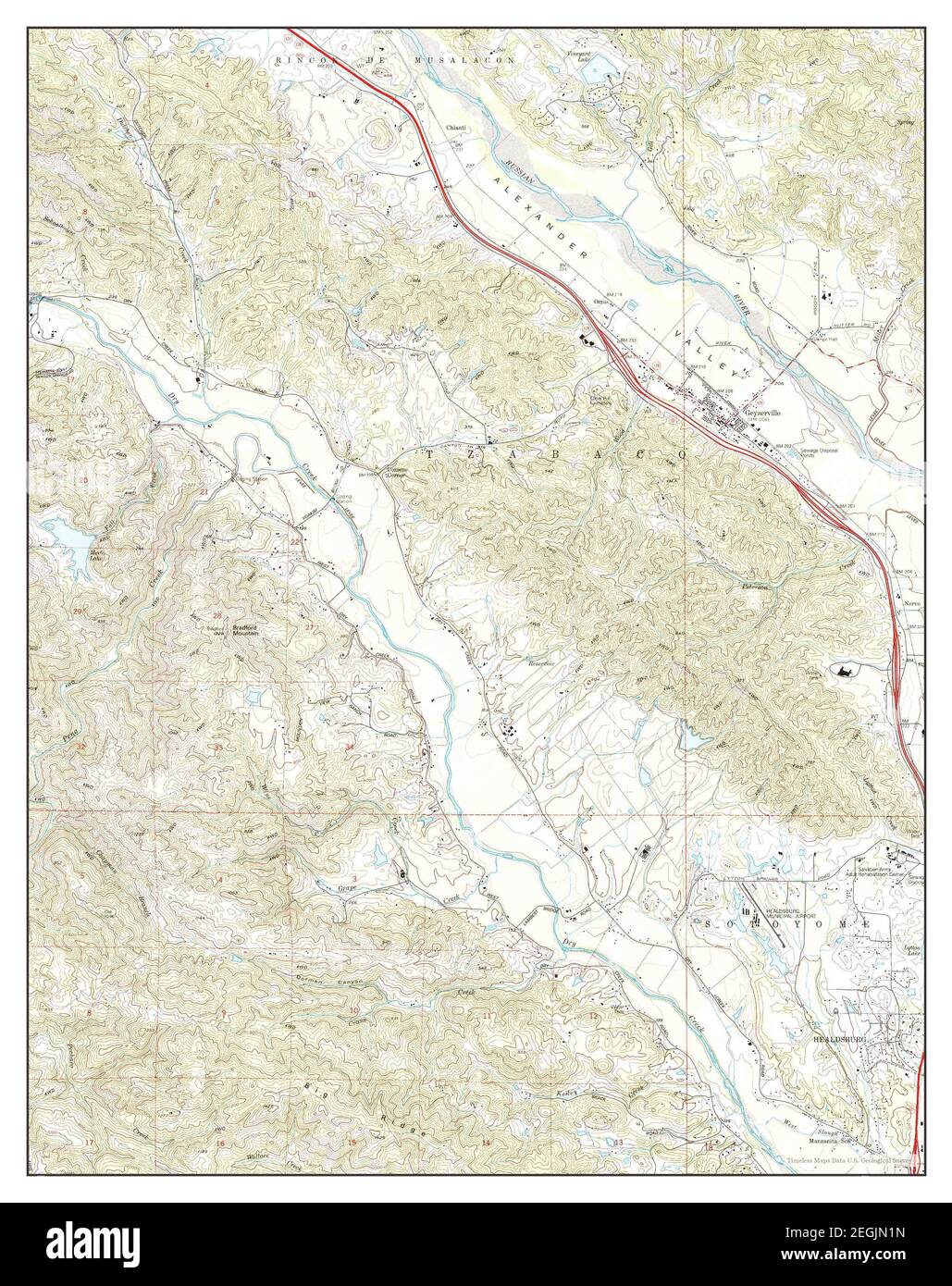 Geyserville, California, map 1993, 1:24000, United States of America by ...