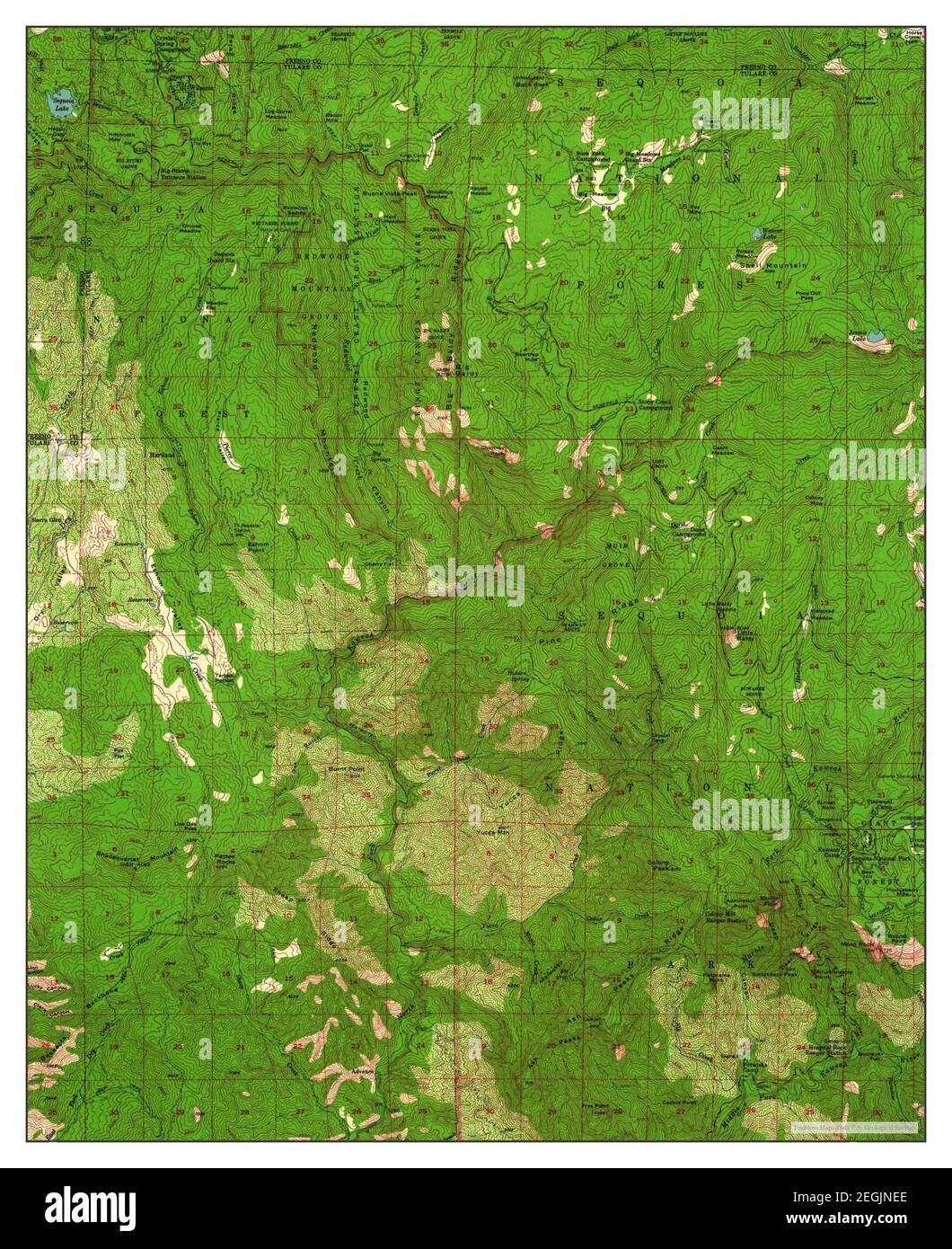 Giant Forest, California, map 1956, 1:62500, United States of America ...
