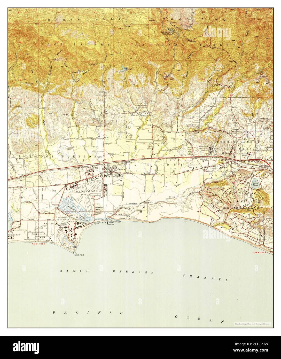 Goleta, California, map 1951, 1:24000, United States of America by ...