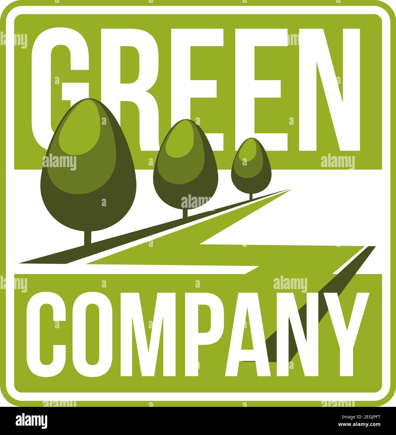 Sign for saving environment company. Ecological and green trees concept ...