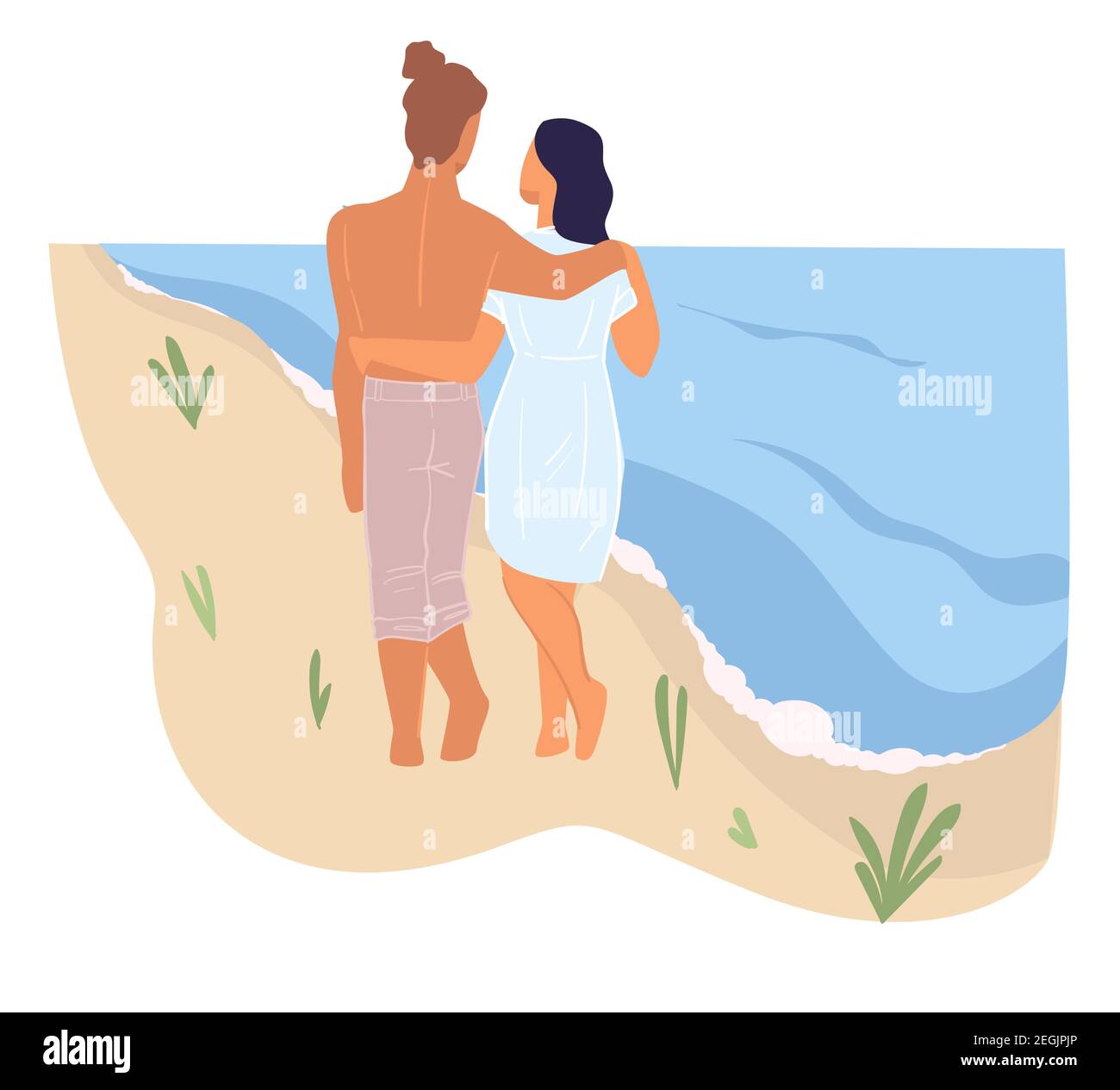 Walk along sea Stock Vector Images - Alamy