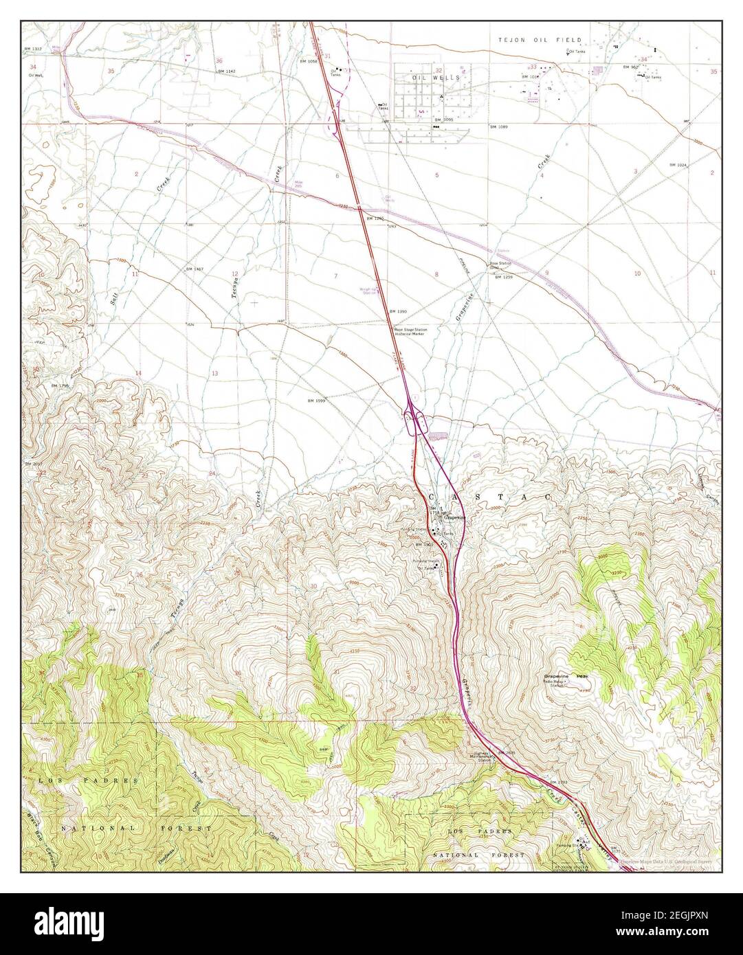 Grapevine, California, map 1958, 1:24000, United States of America by ...