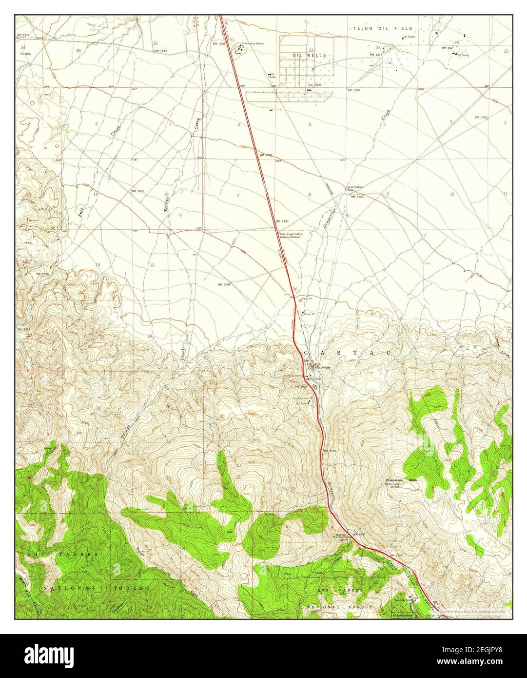Grapevine, California, map 1958, 1:24000, United States of America by ...